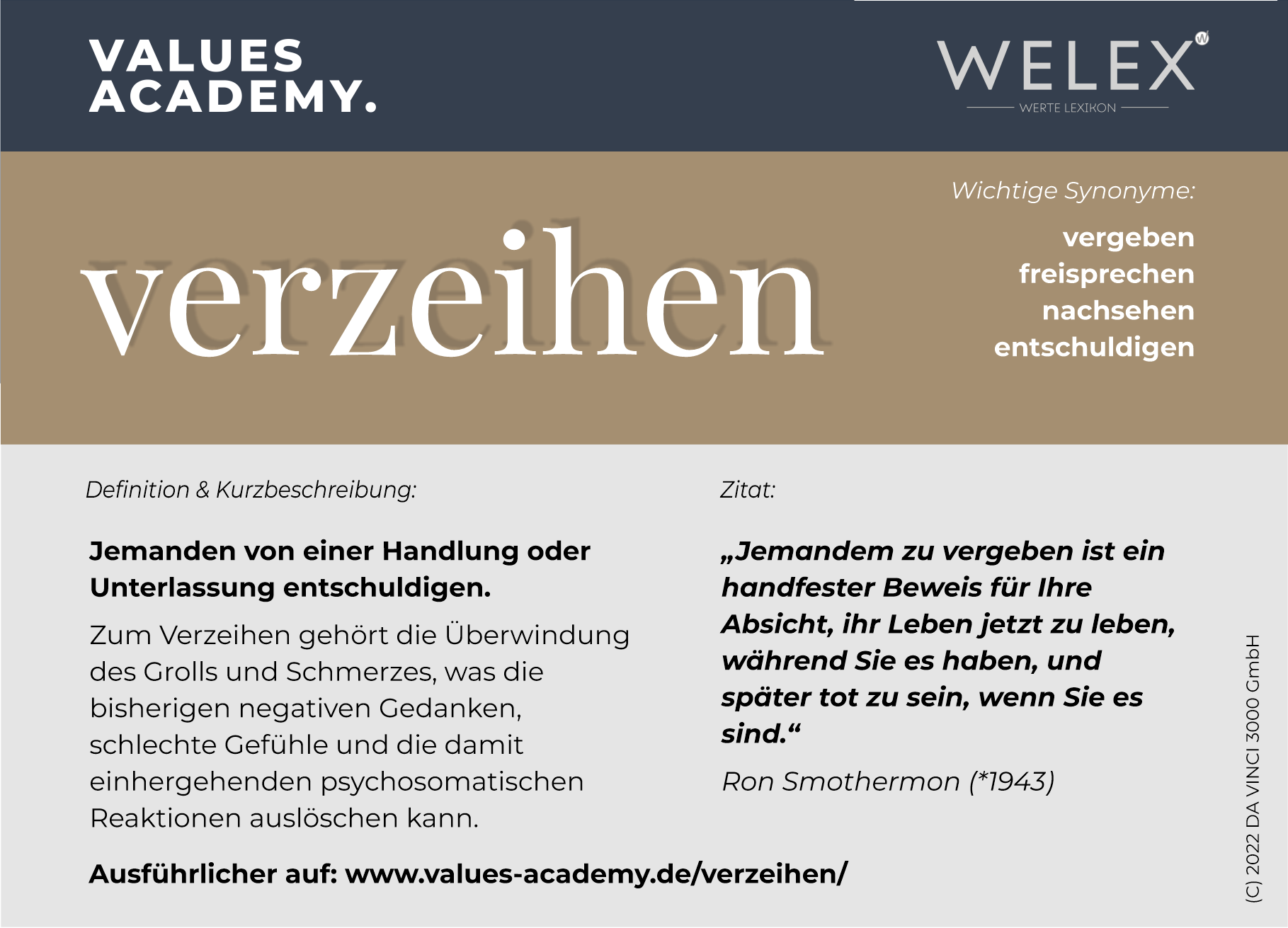 Verzeihen (vergeben, Vergebung) - Definition und Beschreibung