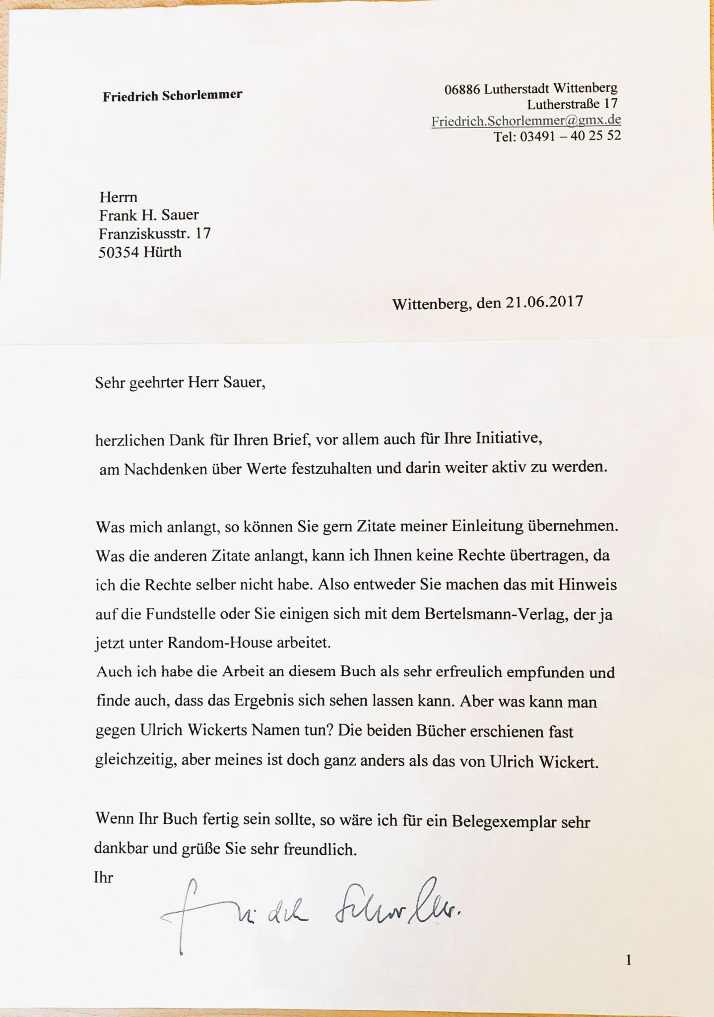 Friedrich Schorlemmer - Values Academy